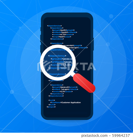 Application testing. Software development... - Stock Illustration ...