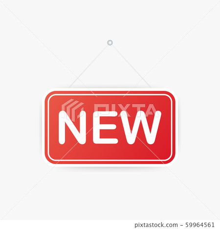 New sign. New hanging sign on white background.... - Stock Illustration ...