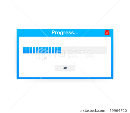 Loading data window with progress bar on white... - Stock Illustration ...