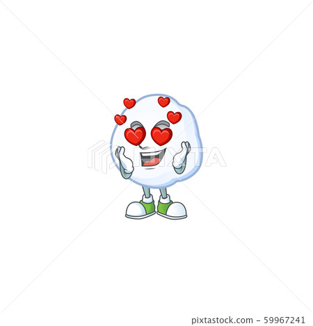 Falling in love happy cute snowball cartoon design - Stock Illustration ...