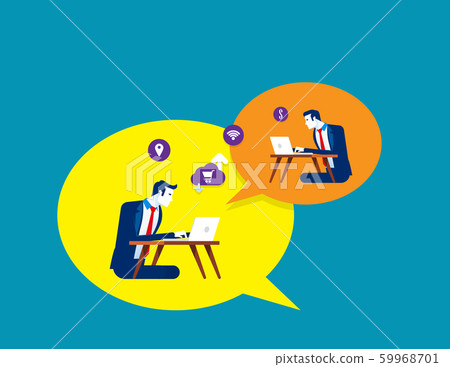 People who communicate on the internet, Graphic - Stock Illustration ...