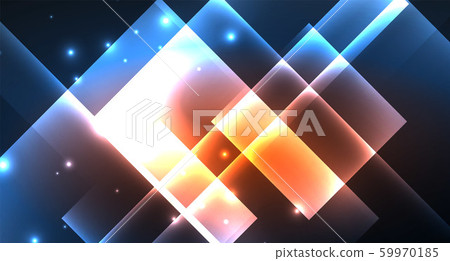 Neon glowing techno square rectangle lines,... - Stock Illustration ...
