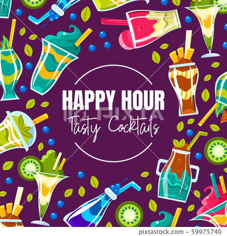 Circle with the inscription Happy hour Testy... - Stock Illustration ...