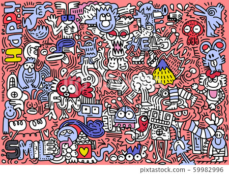 Hand Drawn Vector Illustration of Doodle funny - Stock Illustration ...