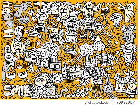 Hand Drawn Vector Illustration of Doodle funny - Stock Illustration ...