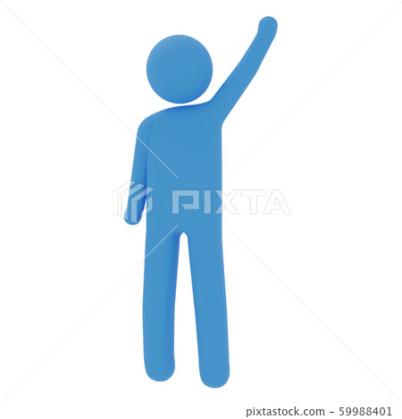 Raise your hand pictogram 3DCG - Stock Illustration [59988401] - PIXTA