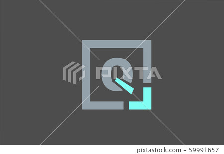 grey letter Q alphabet logo design icon for - Stock Illustration ...