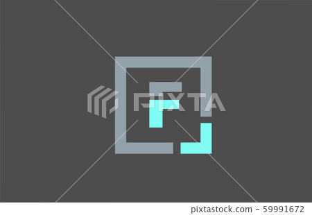 grey letter F alphabet logo design icon for - Stock Illustration ...