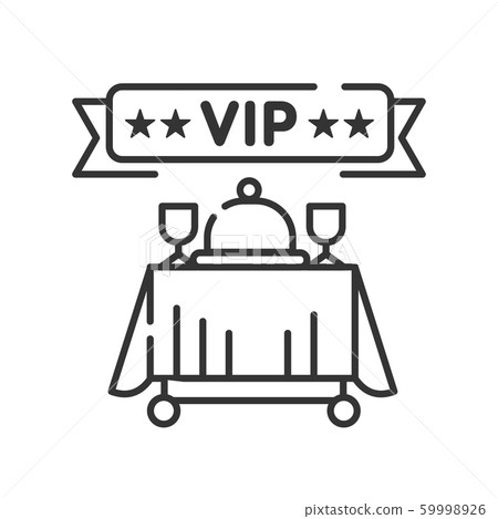 Vip restoraunt line black icon. Gourmet... - Stock Illustration ...