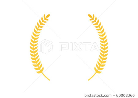 golden laurel wreath isolated on white background. - Stock Illustration ...