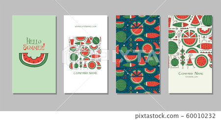 Banners design. Watermelon background - Stock Illustration [60010232 ...