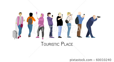 People taking photo, characters for your design - Stock Illustration ...