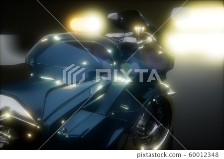 moto sport bike in dark studio with bright lights - Stock Illustration ...