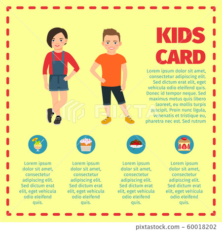 Kids card template for infographic - Stock Illustration [60018202] - PIXTA