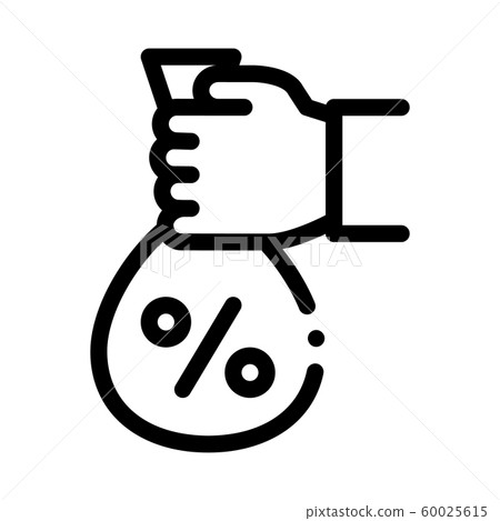 Hand Giving Percent Icon Vector Outline... - Stock Illustration ...