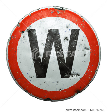 Public road sign in red and white with a... - Stock Illustration ...
