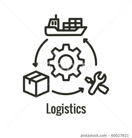 Logistics icon showing movement - one place to the - Stock Illustration ...