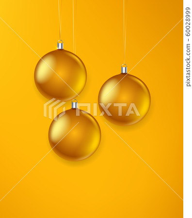 Matte golden glass Christmas baubles vector - Stock Illustration ...
