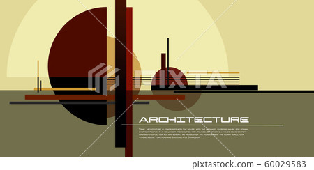 Contemporary architecture vector mockup for a...-插圖素材 [60029583] - PIXTA圖庫