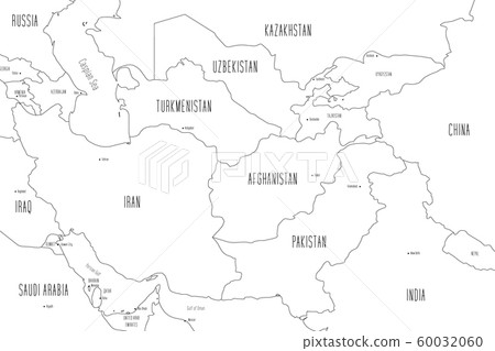 Map of Central Asia. Handdrawn doodle style.... - Stock Illustration ...