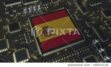 National flag of Spain on the operating... - Stock Illustration ...