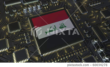National flag of Iraq on the operating chipset.... - Stock Illustration ...