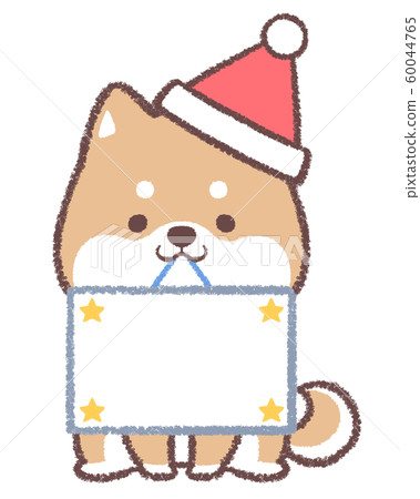 Christmas Shiba Inu Sign - Stock Illustration [60044765] - PIXTA