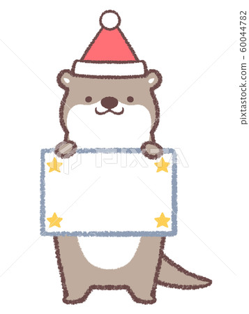 Christmas otter sign - Stock Illustration [60044782] - PIXTA