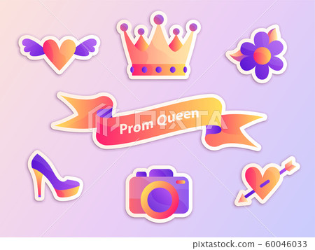 Gradient Prom decorative stickers templates for... - Stock Illustration ...