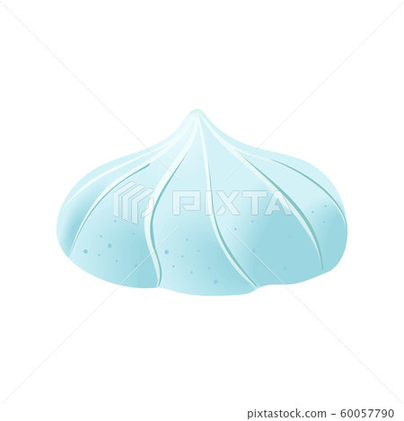 One blue marshmallow isolated on white background - Stock Illustration ...