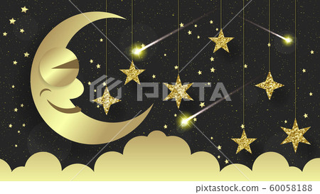 Golden Moon Symbol Icon Design Element, - Stock Illustration [60058188 ...