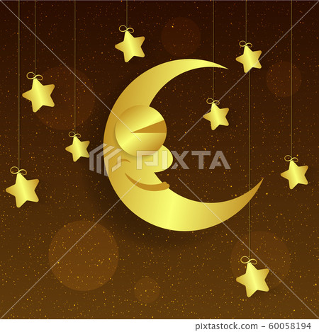 Golden Moon Symbol Icon Design Element, - Stock Illustration [60058194 ...