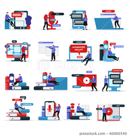Remote Education Icon Set - Stock Illustration [60060540] - PIXTA