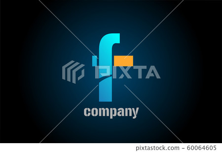 blue and orange logo f alphabet letter design icon - Stock Illustration ...