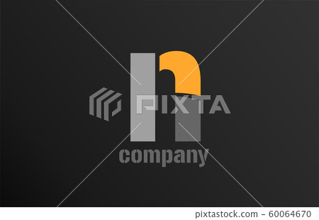 yellow grey letter n alphabet logo design icon for - Stock Illustration ...