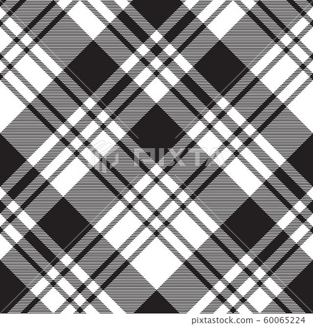 Fabric texture diagonal black white plaid seamless - Stock Illustration ...