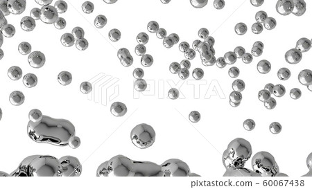 Metallic blob bubbles with clipping path - 3D... - Stock Illustration ...