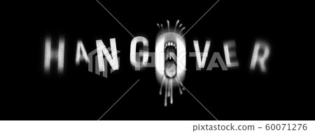 Word Hangover with wide open mouth on black... - Stock Illustration ...
