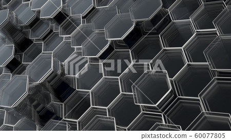Abstract Glass Background of Hexagons. 3D... - Stock Illustration ...
