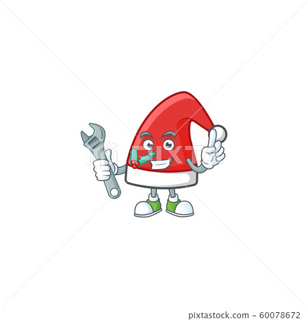 Professional Mechanic santa claus hat mascot... - Stock Illustration ...