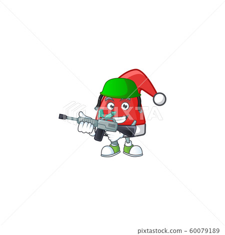 A cartoon style of santa claus hat Army with... - Stock Illustration ...