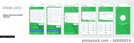 Design of a Mobile Application and Site, UI.... - Stock Illustration ...