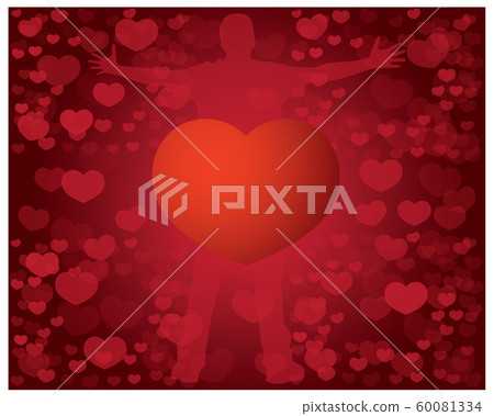 red heart background vector design - Stock Illustration [60081334] - PIXTA