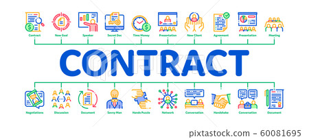 Contract Minimal Infographic Banner Vector-插圖素材 [60081695] - PIXTA圖庫
