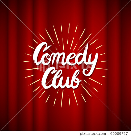 Lettering Comedy Club. Calligraphic text for... - Stock Illustration ...