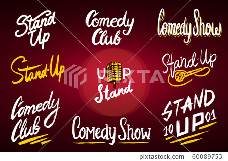 Lettering Stand Up. Calligraphic text comedy... - Stock Illustration ...