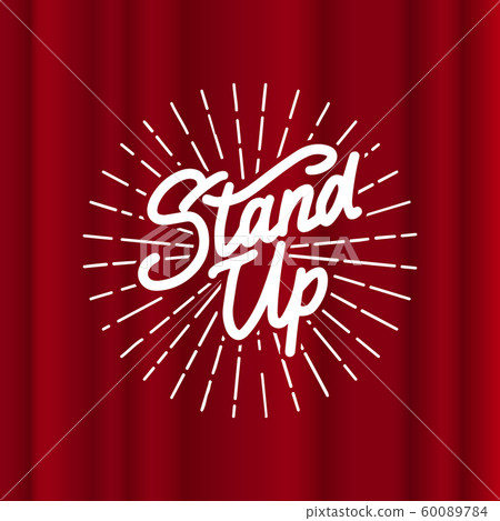 Lettering Stand Up. Calligraphic text comedy... - Stock Illustration ...