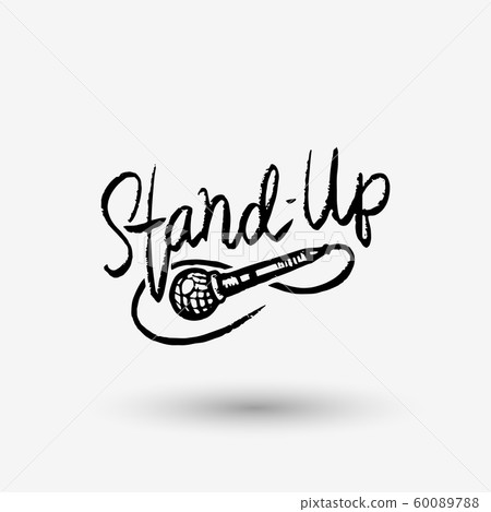 Lettering Stand Up. Calligraphic text comedy... - Stock Illustration ...