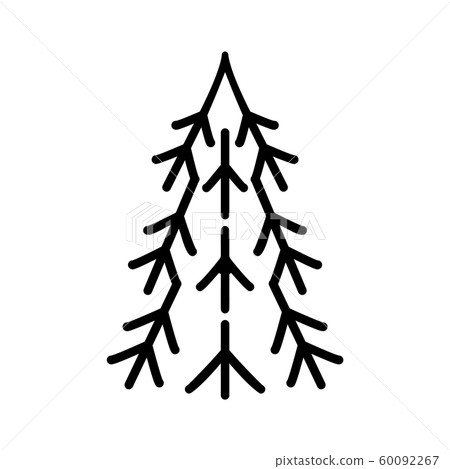 Black line symbol of fir-tree for Christmas - Stock Illustration ...