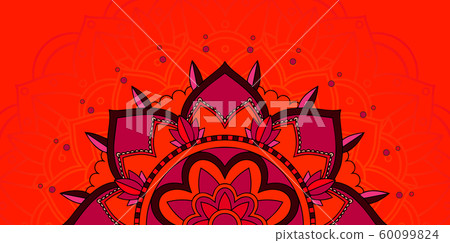 Mandala patterns on red background - Stock Illustration [60099824] - PIXTA
